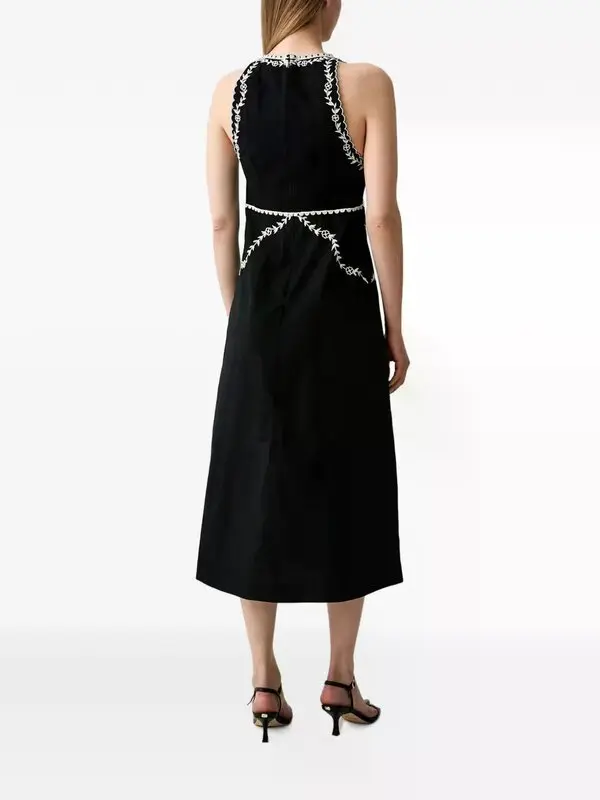 HOSS INTROPIA Asunción Embroidered Halterneck Midi Dress