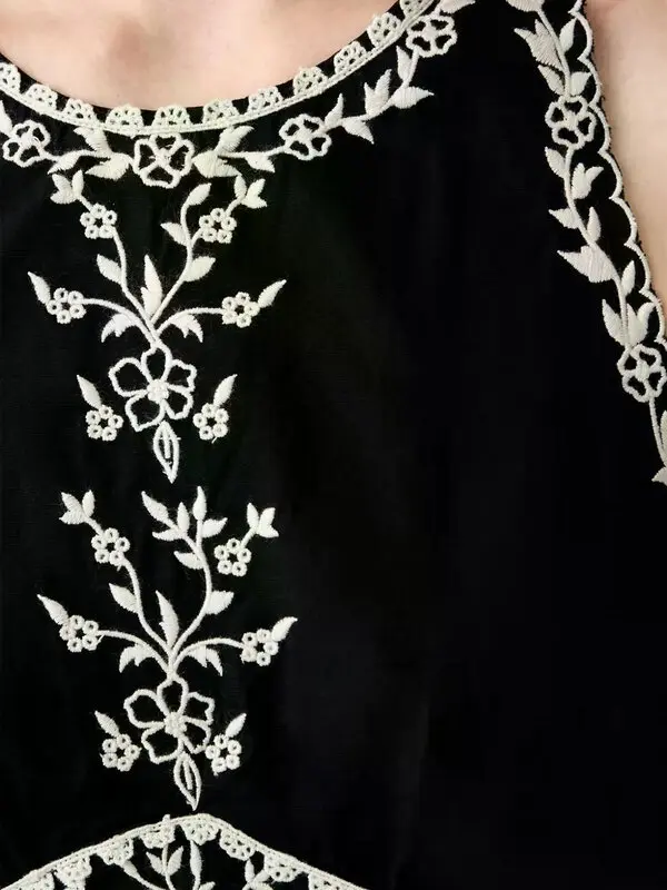 HOSS INTROPIA Asunción Embroidered Halterneck Midi Dress