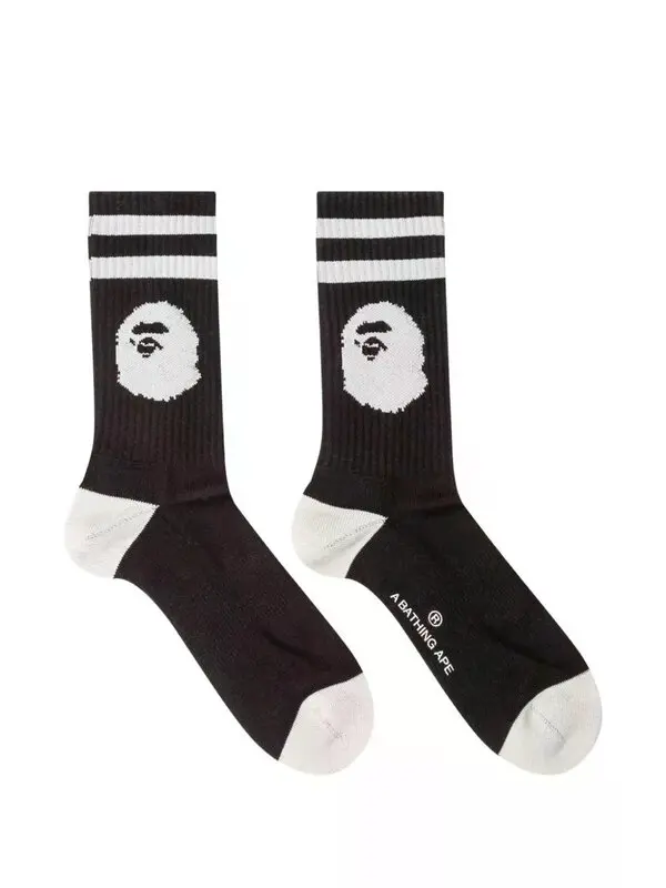 A BATHING APE Ape Head Stripe Socks