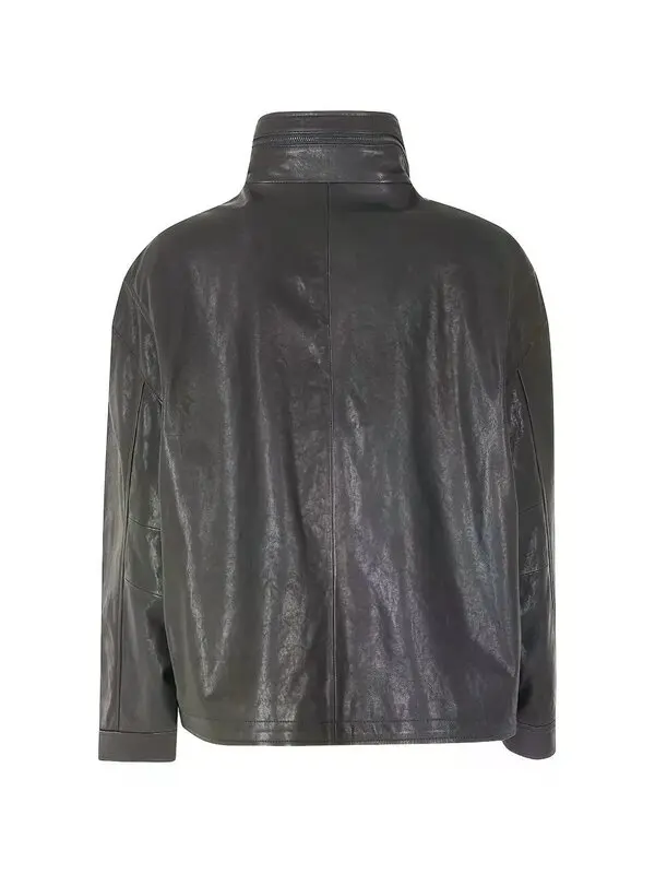 Emporio Armani Flap-pocket Leather Jacket