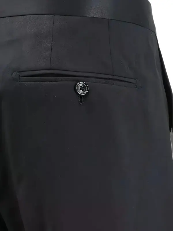 Tagliatore Tuxedo Virgin Wool Trousers - Black