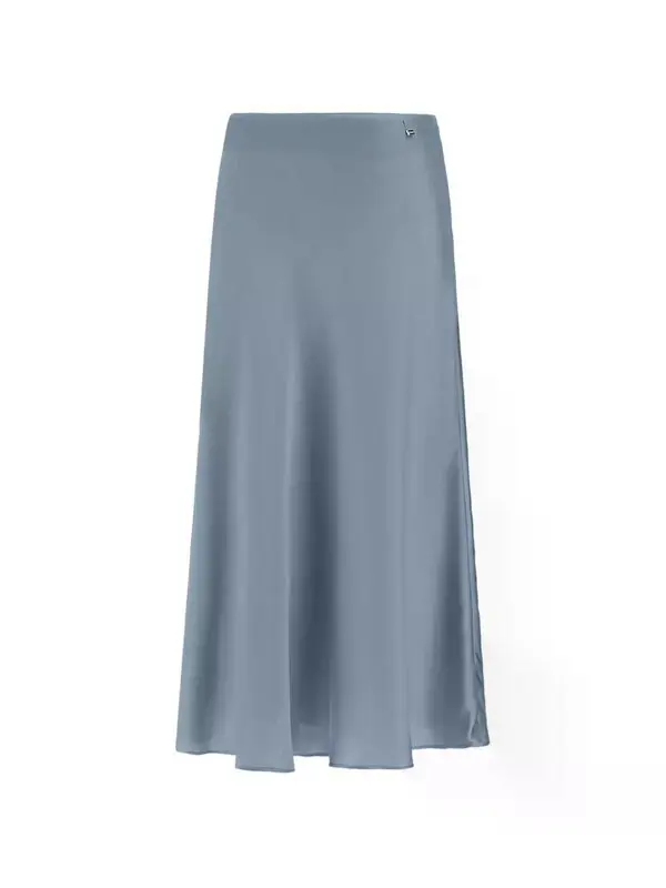 Herno Satin-finish Logo-plaque Midi Skirt