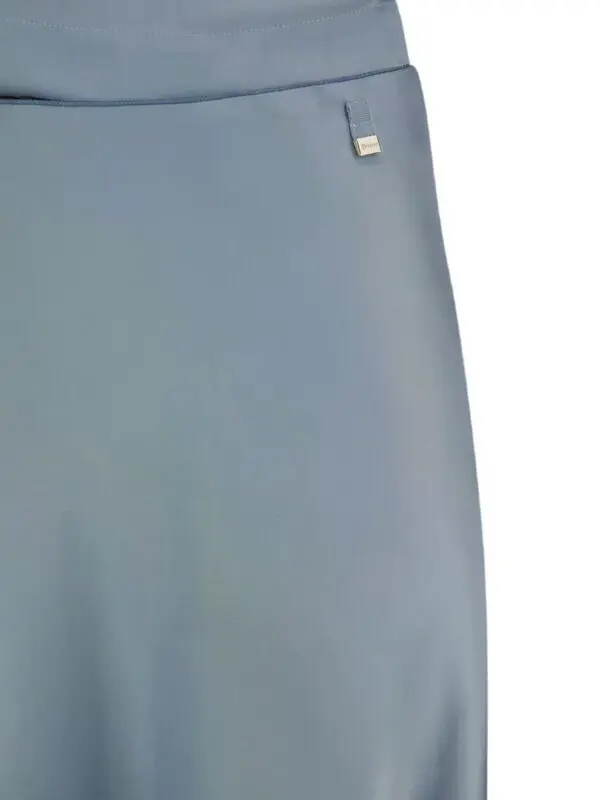 Herno Satin-finish Logo-plaque Midi Skirt