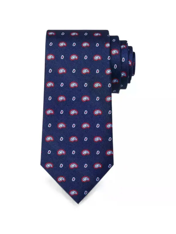 BONA FURTUNA Paisley-print Silk Tie - Blue