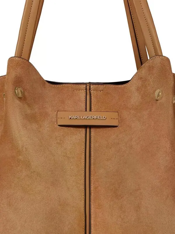 Karl Lagerfeld Large K/pierced Suede Tote Bag