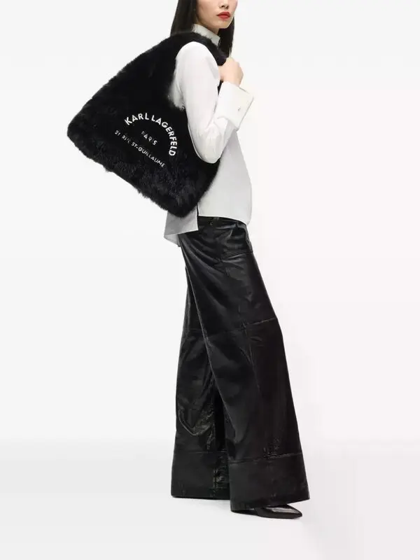 Karl Lagerfeld Rue St-guillaume Sling Fur Bag - Black