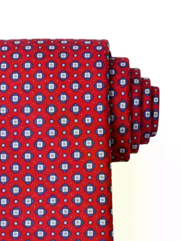 BONA FURTUNA Geometric-print Silk Tie - Red