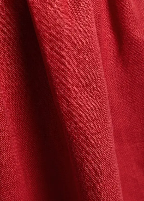 Faithfull The Brand Linen Mini Dress With Square Neck And Shirred Back