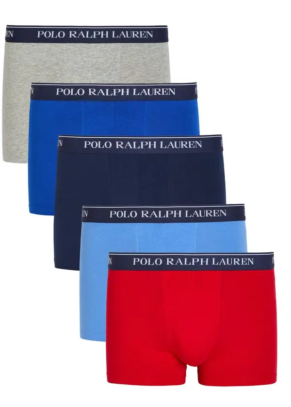 Polo Ralph Lauren Logo-jacquard Stretch-cotton Trunks - Multicoloured