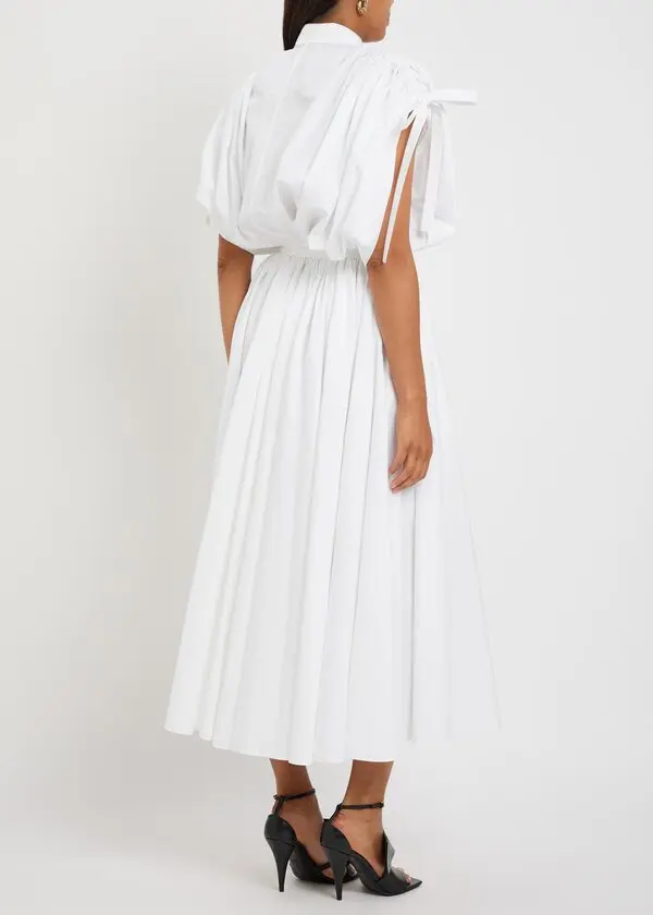 Givenchy Ruched Cotton-poplin Midi Shirt Dress