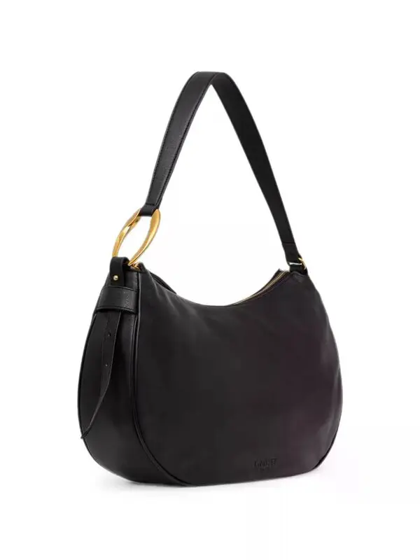 TWINSET Logo-debossed Hardware-detail Leather Shoulder Bag