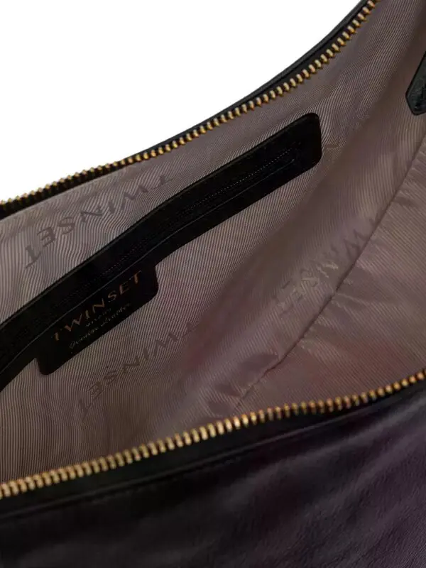 TWINSET Logo-debossed Leather Shoulder Bag