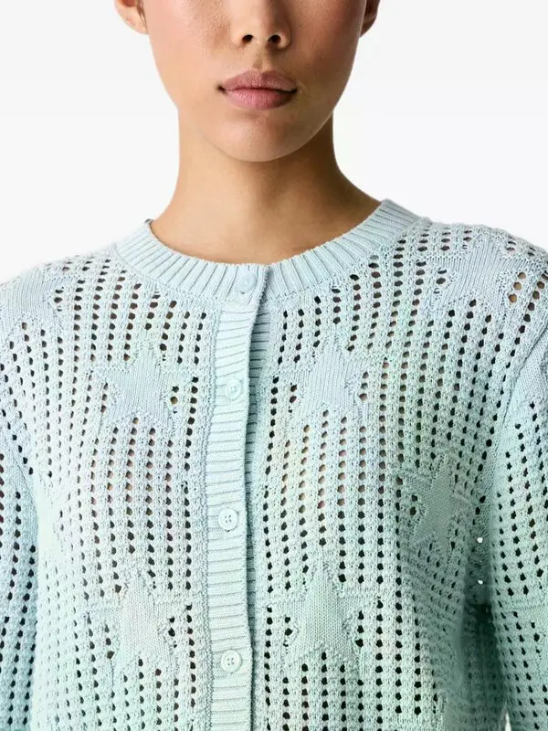 VANS Star-intarsia Pointelle-knit Cardigan