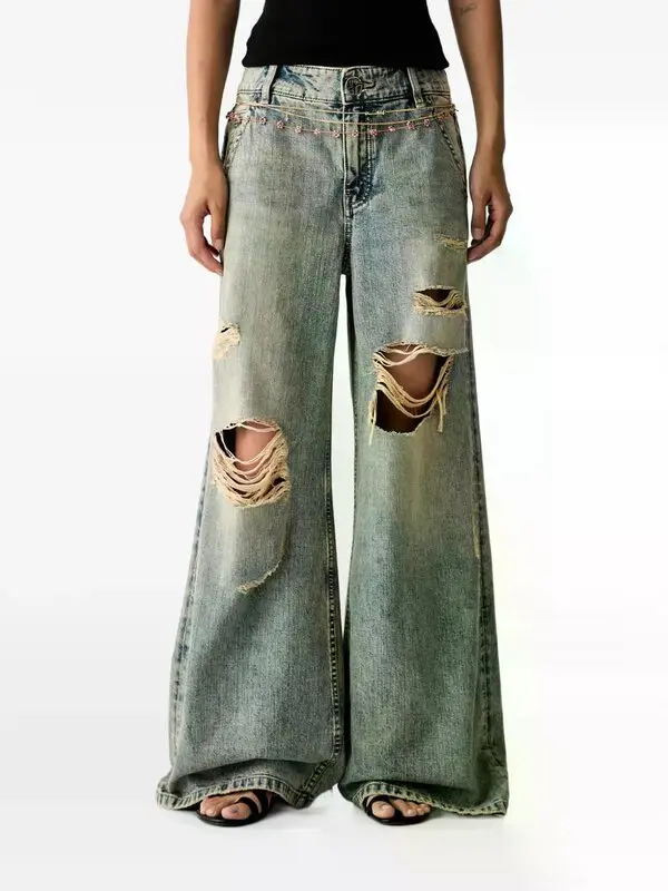 Miss Sixty Distressed Flared Jeans