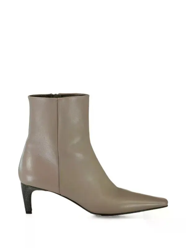 Brunello Cucinelli City Pointed-toe Ankle Boots - Grey