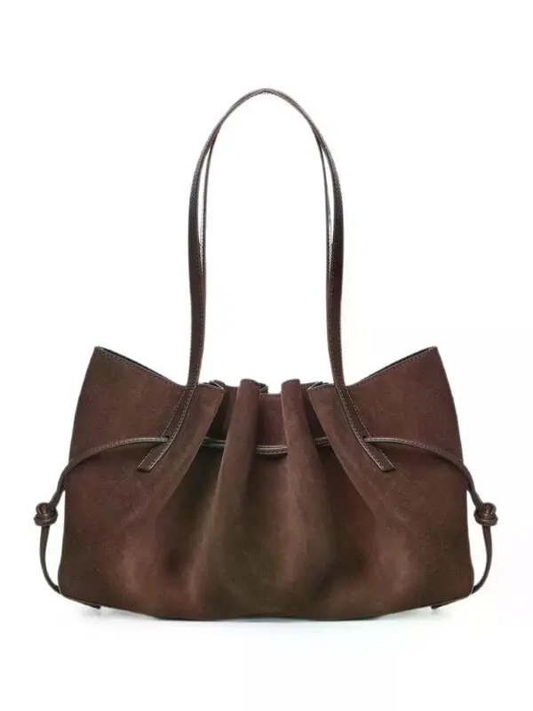 Yuzefi Scallop Ruched-suede Shoulder Bag