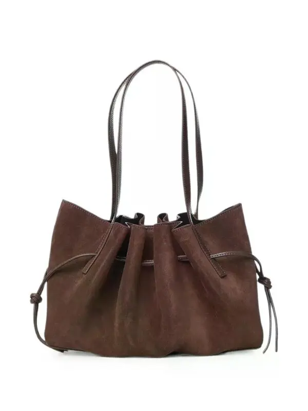 Yuzefi Scallop Ruched-suede Shoulder Bag