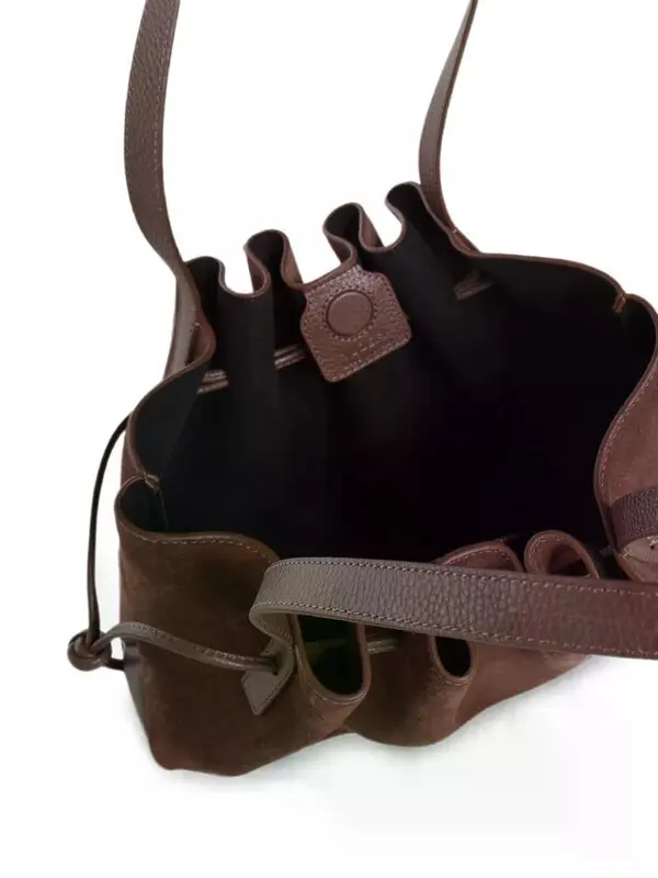 Yuzefi Scallop Ruched-suede Shoulder Bag