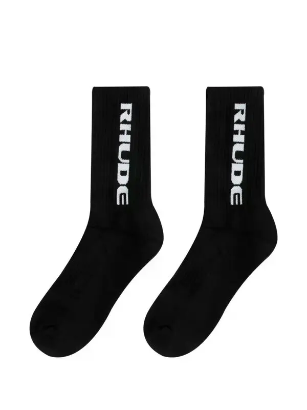 Rhude Tripoli Racing Logo-intarsia Socks