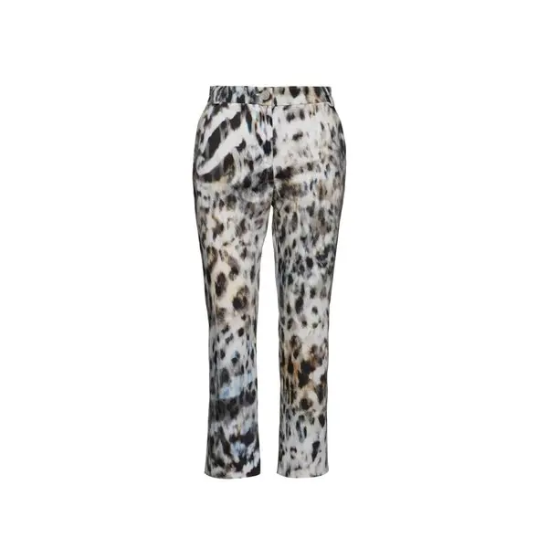 CONQUISTA Animal Print Fitted Pants - Beige