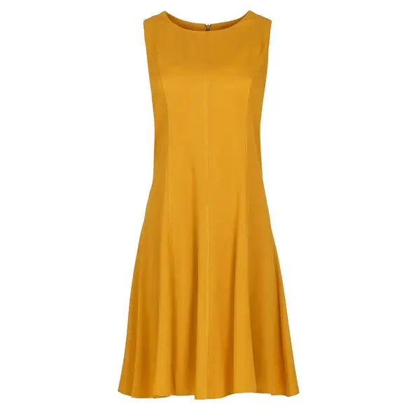 CONQUISTA Mustard Colour Cloche Dress - Orange
