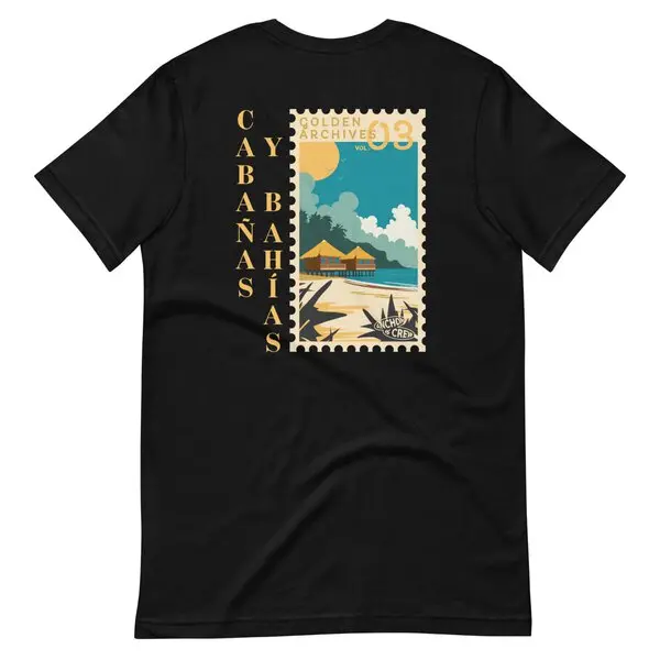 ANCHOR & CREW Golden Archives Postmark Organic Cotton T-shirt - Black