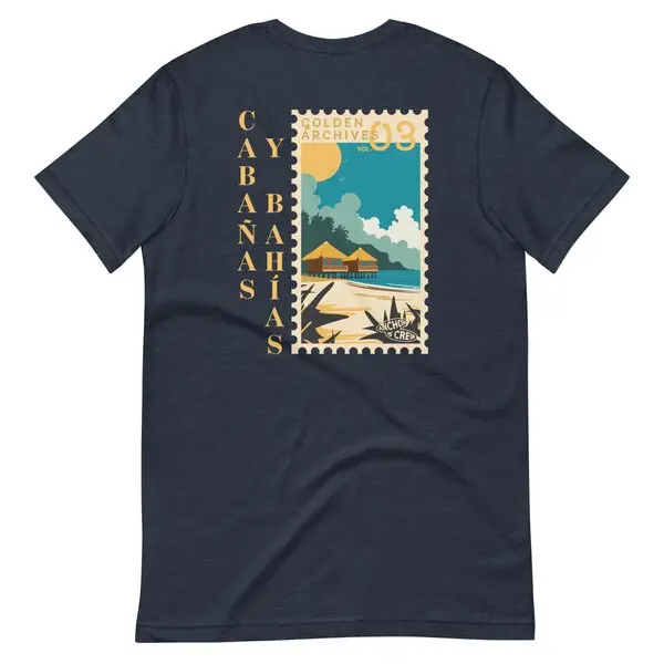 ANCHOR & CREW Navy Golden Archives Postmark Organic Cotton T-shirt - Blue