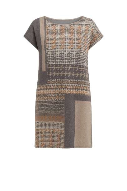 CONQUISTA Patterned Sweater Dress Anthracite