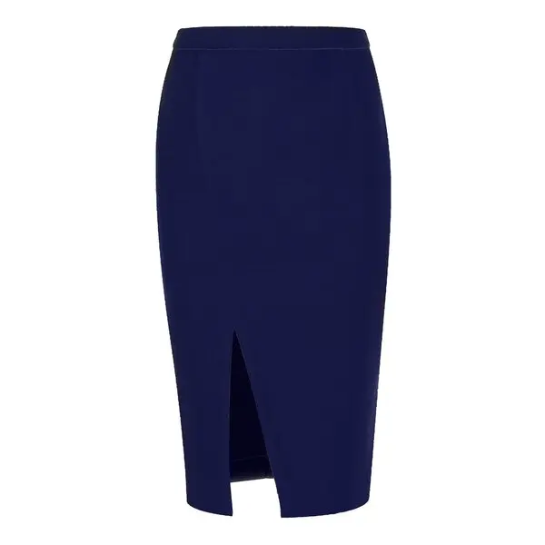 CONQUISTA Electric Faux Mouflon Pencil Skirt - Blue