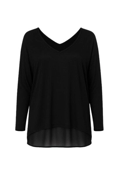 CONQUISTA Batwing Sheer Detail Top