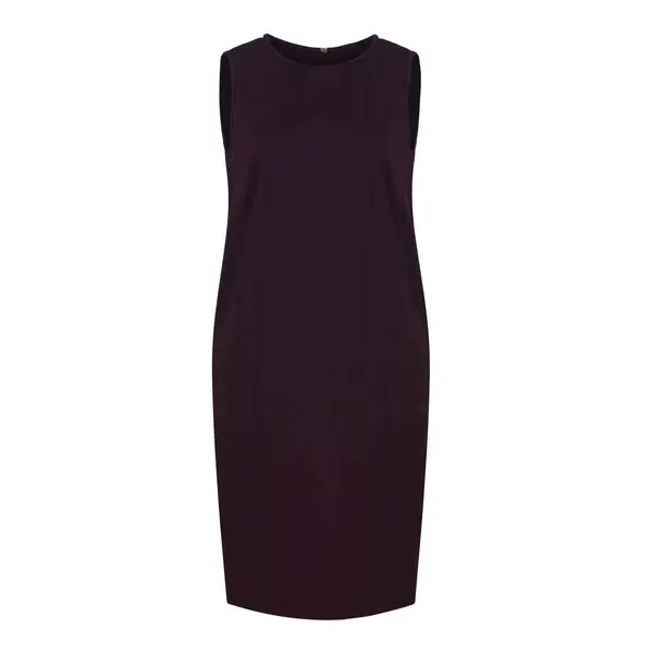 CONQUISTA Sleeveless Dress In Burgundy Punto Di Roma - Red