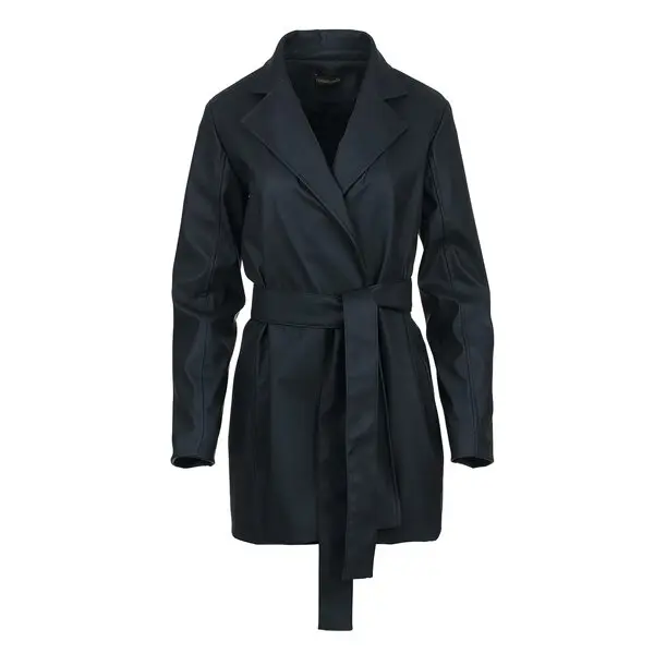CONQUISTA Faux Leather Jacket With Belt
