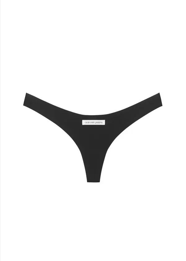 GOD SAVE QUEENS Second Skin Thong - Black