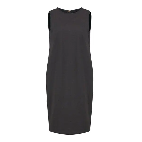 CONQUISTA Sleeveless Sack Dress In Dark Punto Di Roma - Grey