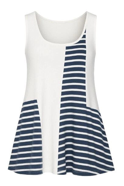CONQUISTA Sleeveless Stripe Detail Tunic Navy - Blue