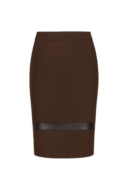 CONQUISTA Classic Straight Skirt - Brown