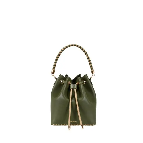 SAONARA BRAND Saonara Bucket Bag In Army Cream Leather