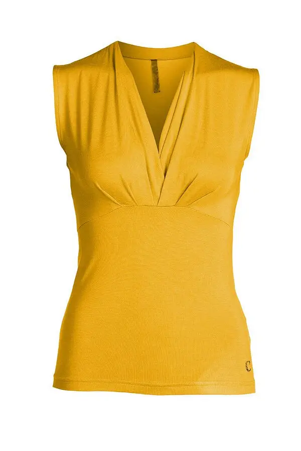 CONQUISTA Faux Wrap Top - Orange