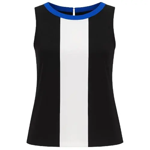 CONQUISTA Sleeveless Block Colour Top