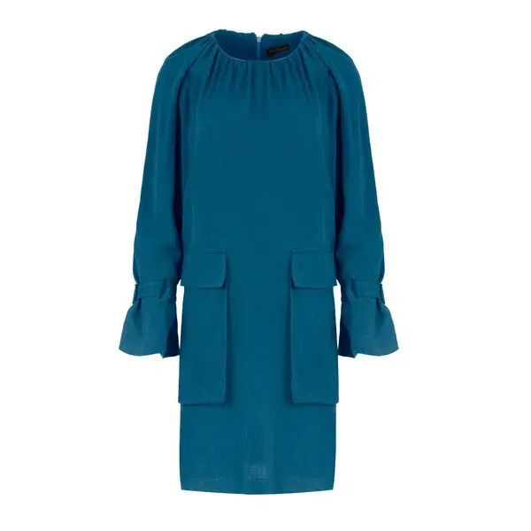 CONQUISTA Petrol Pocket Detail Tencel Dress - Blue