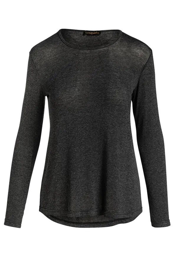 CONQUISTA Dark Fine Knit Top