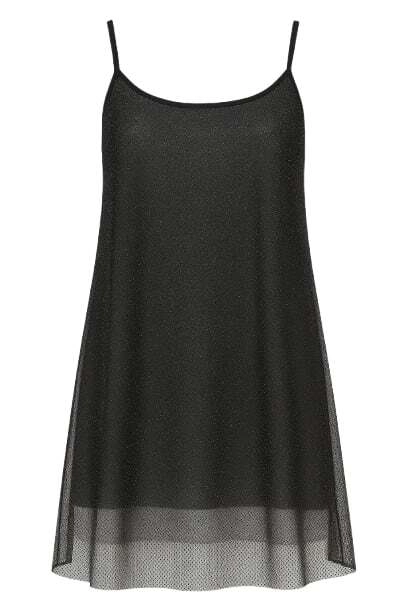 CONQUISTA Sheer Layer Mini Dress - Black
