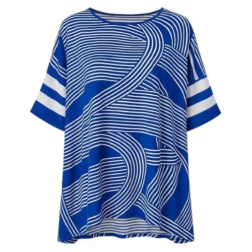 CONQUISTA Oversized Striped Top