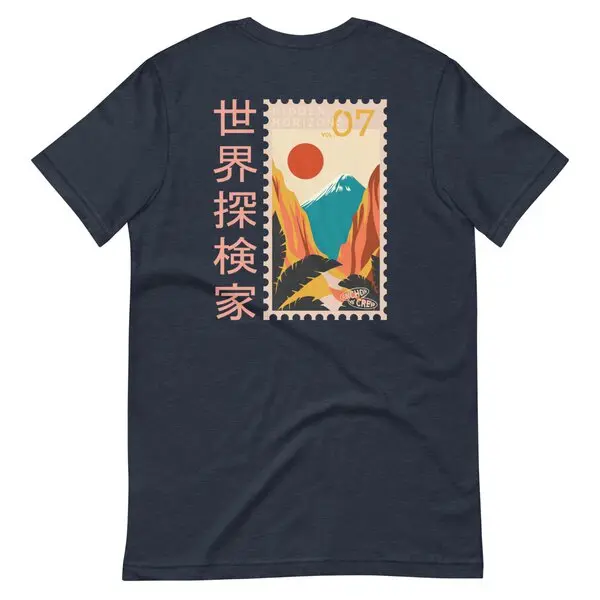 ANCHOR & CREW Navy Hidden Horizons Postmark Organic Cotton T-shirt - Blue