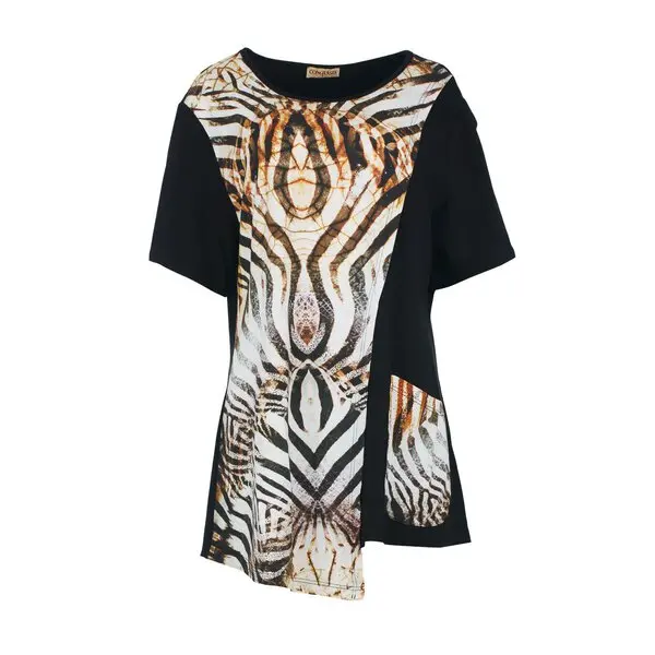 CONQUISTA Safari Mosaic Tunic - Black