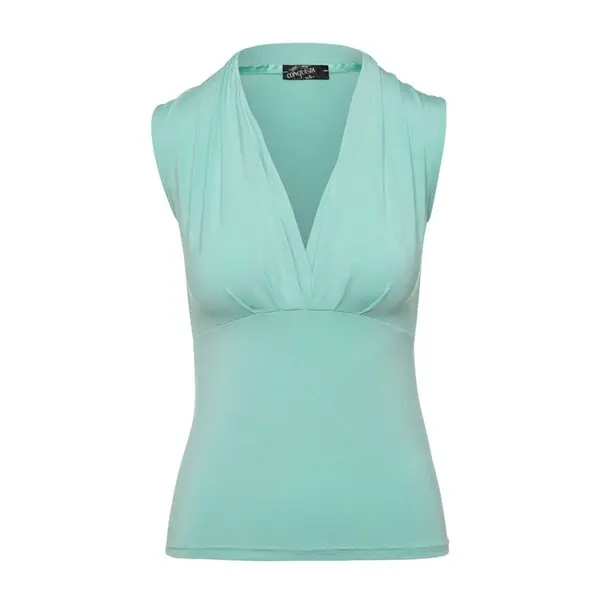 CONQUISTA Aqua Wrap Top In Micromodal - Blue