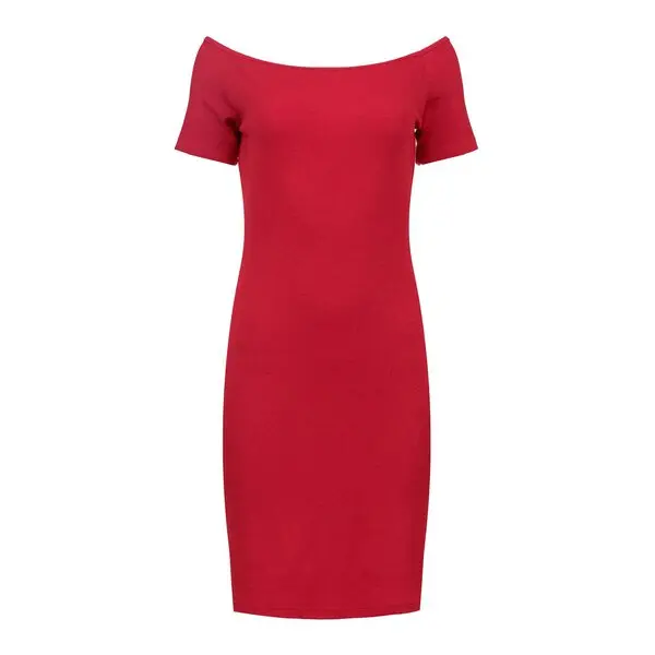 CONQUISTA Off-shoulder Fitted Dress - Red