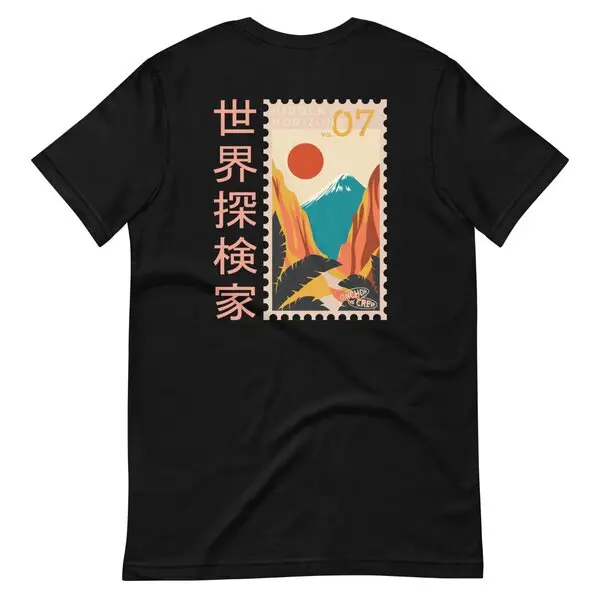 ANCHOR & CREW Hidden Horizons Postmark Organic Cotton T-shirt - Black