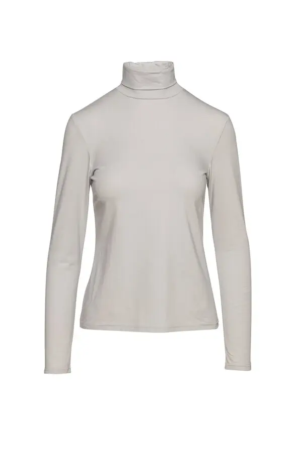 CONQUISTA Long Sleeve Polo Neck Jumper - Grey