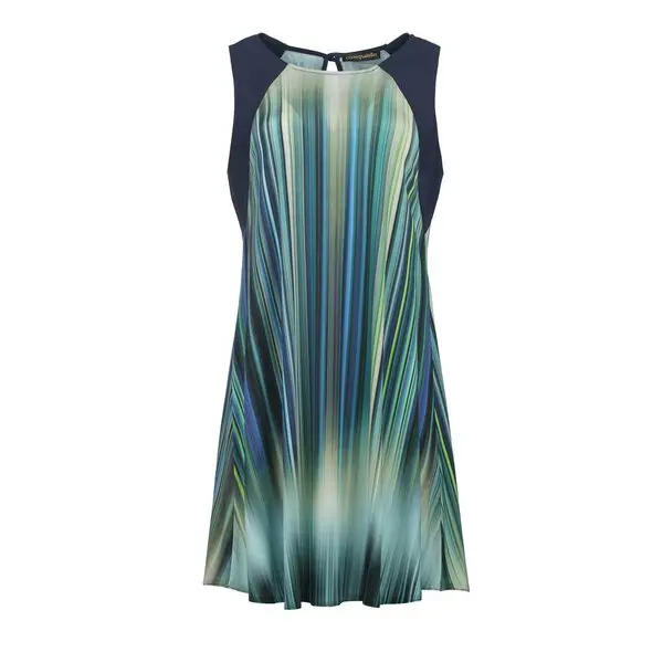 CONQUISTA Navy Striped Dress
